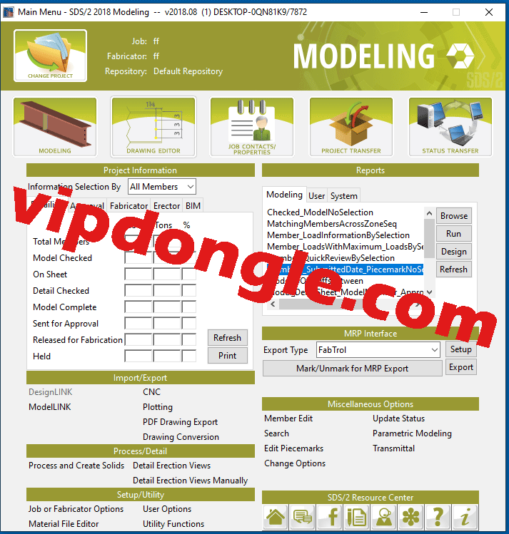SDS2 3D Steel Design Software FlexLM Dongle - Vip Dongle Team