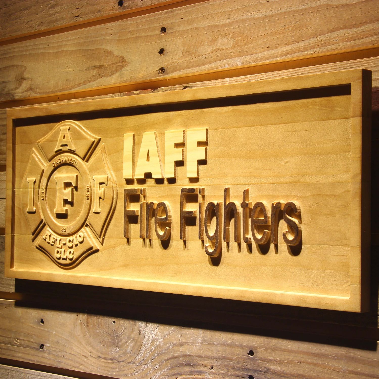 IAFF International Association of Fire Fighters Wood Sign - neon sign ...