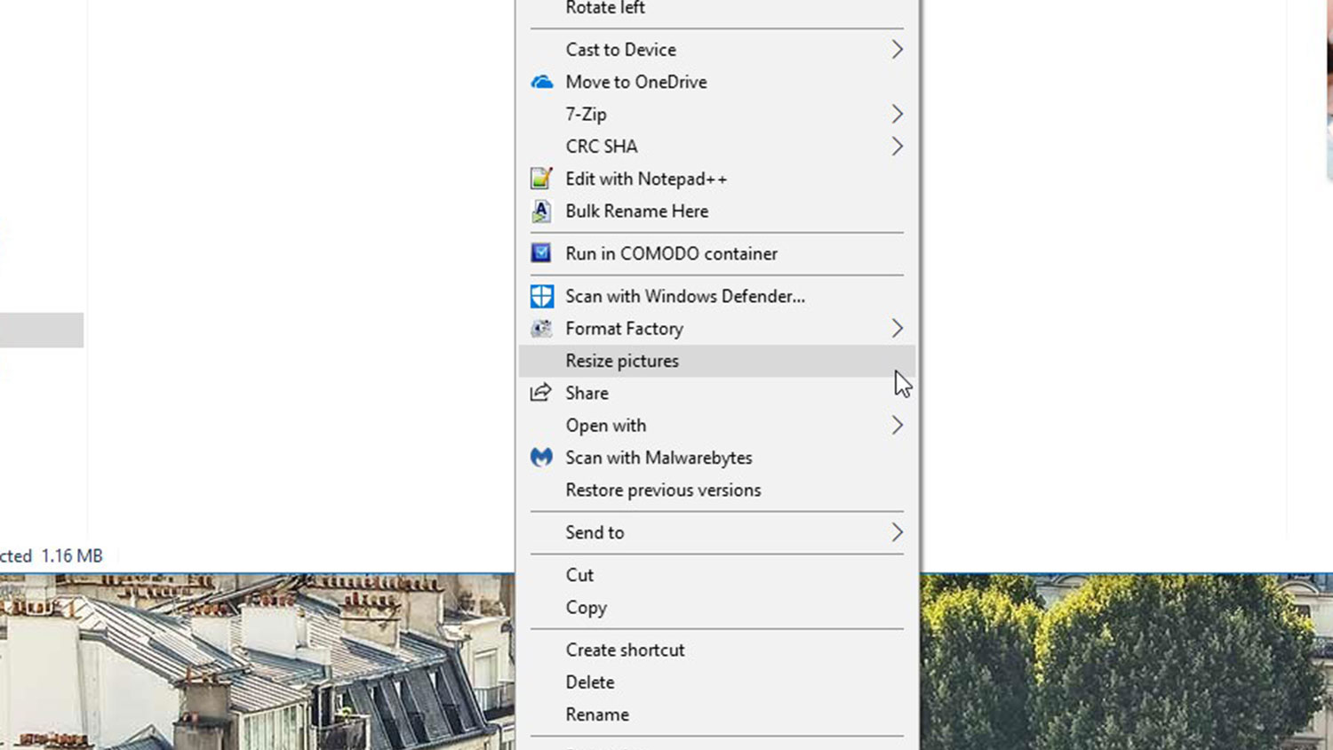 How To Resize Images From Right Click Context Menu In Windows 10