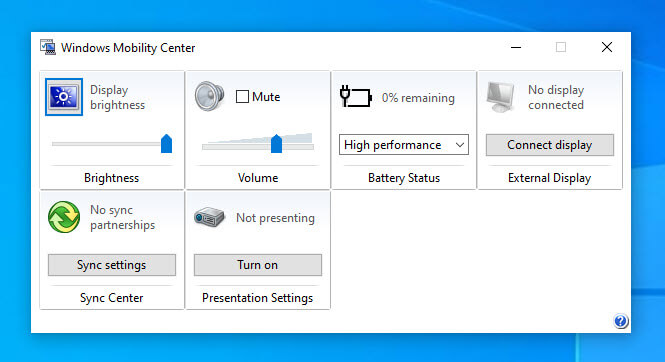 How to Enable & Use Windows Mobility Center on Desktop in Windows 10