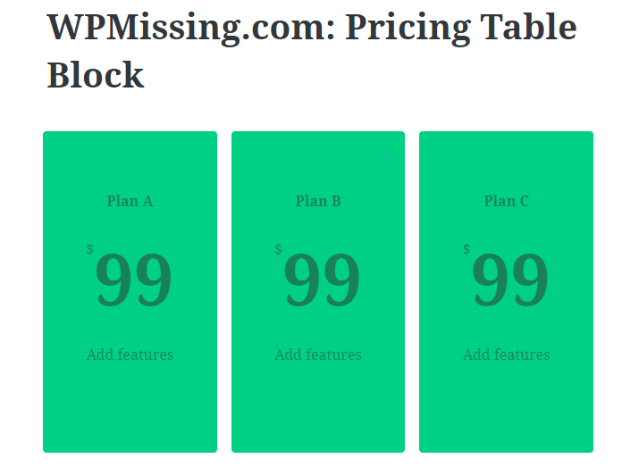 Easy Pricing Table Generator For Gutenberg - Nusratech Pricing Block | WP Missing