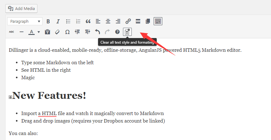 Clear Text Style And Formatting In Wordpress Editor - Simple Clean ...