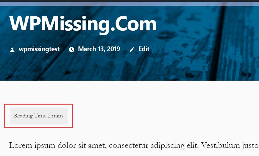 Display Reading Time & Progress Bar For A Particular Post - Read Meter | WP Missing