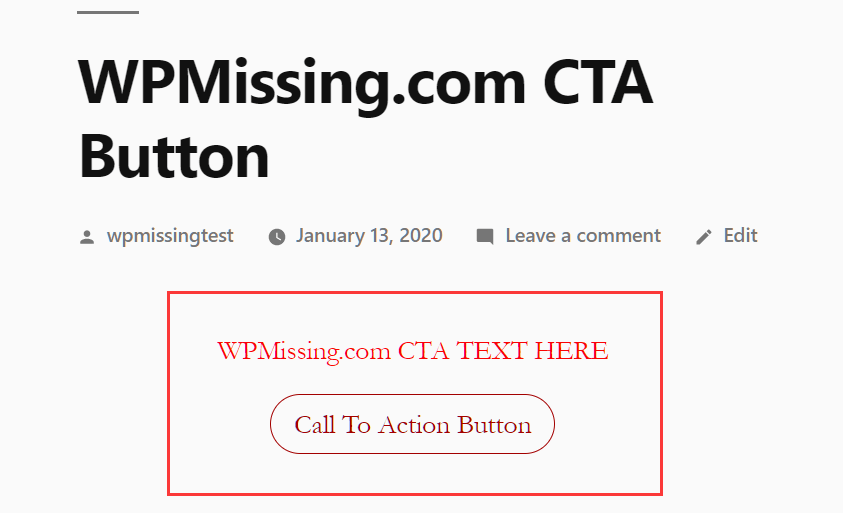 Create Custom Call To Action Button In Gutenberg Editor | WP Missing