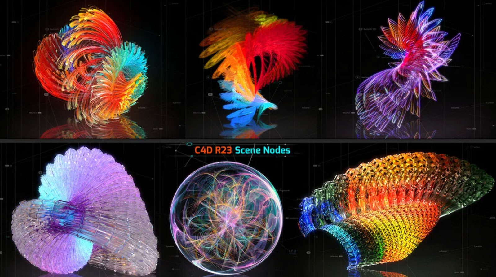 Free C4D R23 Scene Nodes Assets + Redshift materials - 3DArt