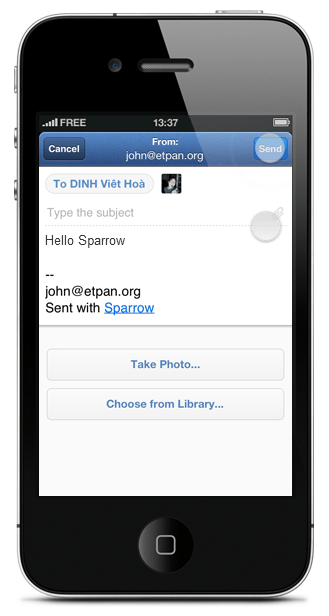 Sparrow Comes to iPhone, Gmail iOS/Web App (Finally) Adds “Send Email ...