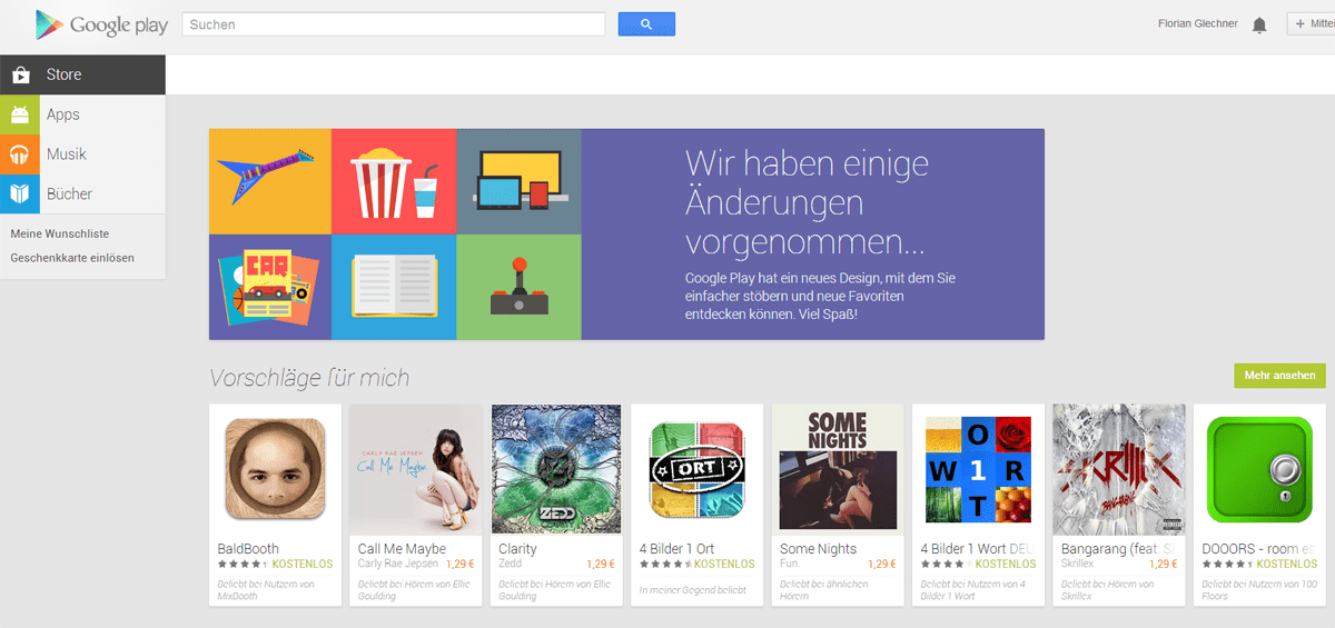 Google Play Store Re-Design online - Androidmag