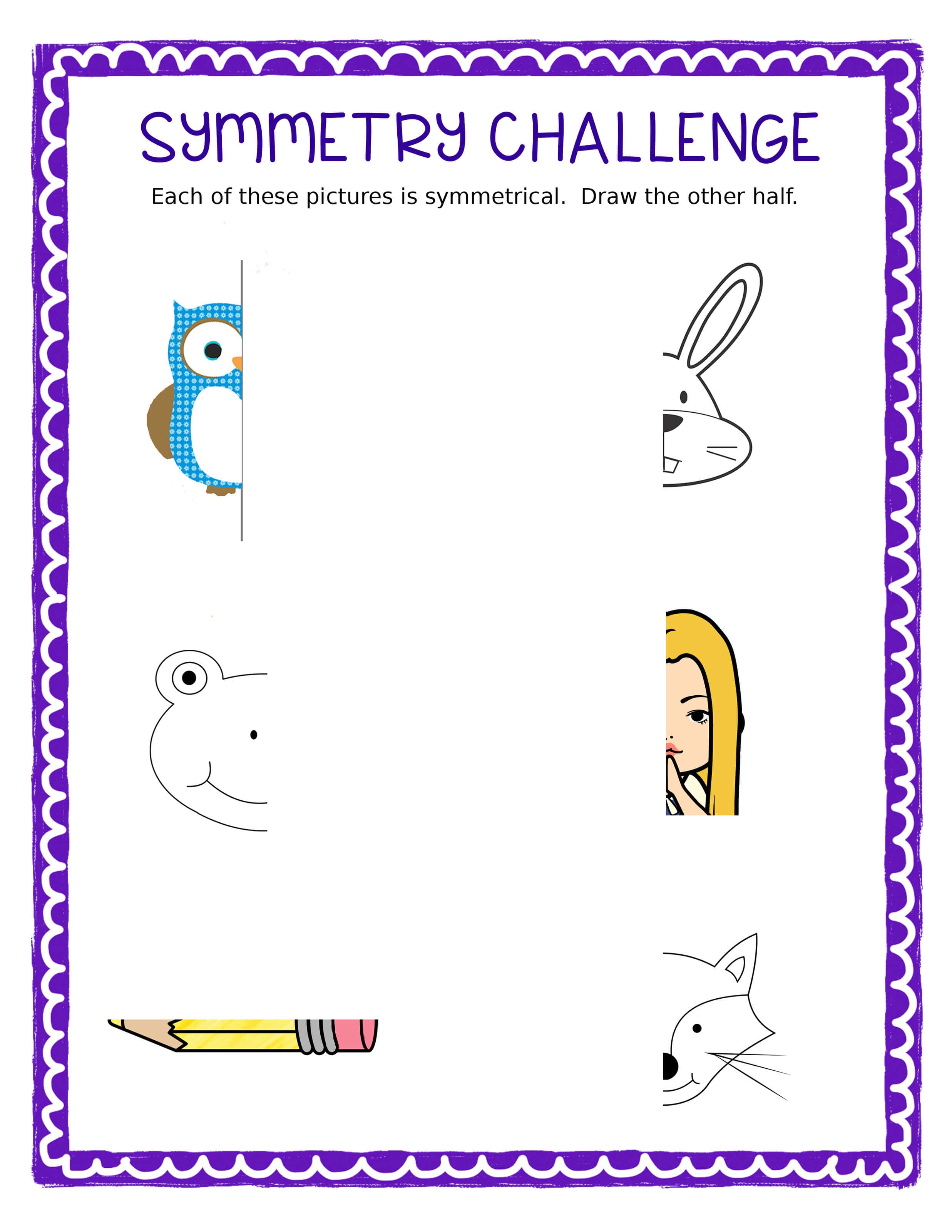 Free Symmetry Challenge Sheet – Art is Basic | An Elementary Art Blog