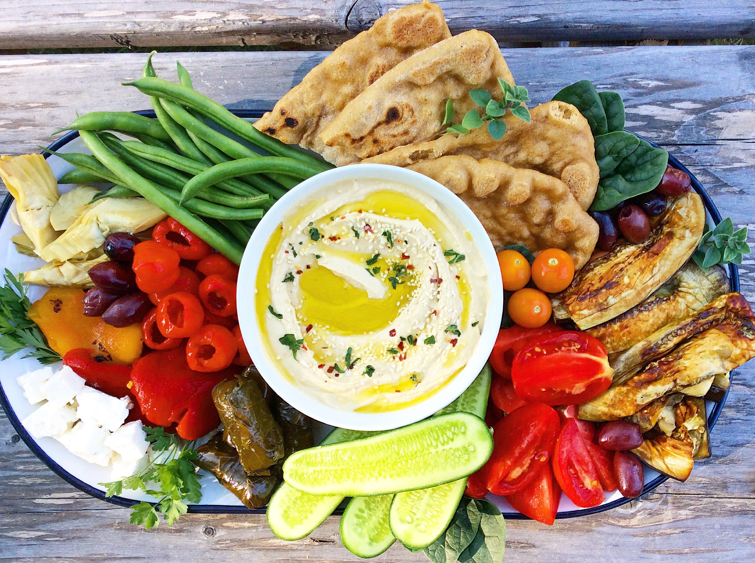 Hummus Mezze Platter – Baked Greens