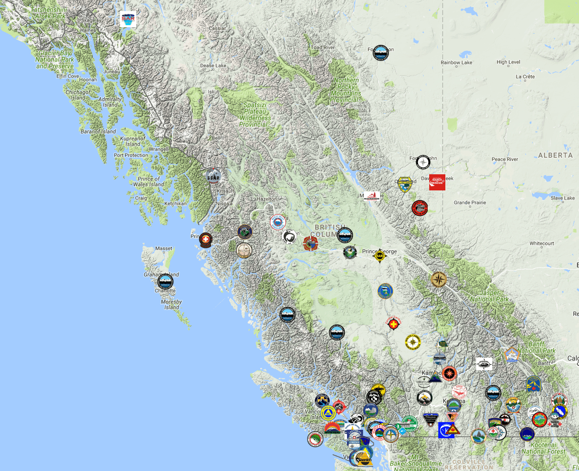 Map | BC Search and Rescue Association
