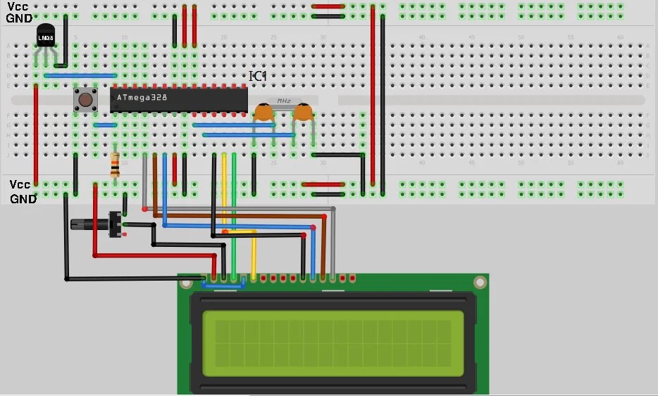 Heat sensor using LM35 and arduino - BuildCircuit.COM