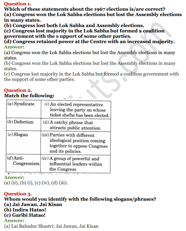 NCERT Solutions for Class 12 Political Science Chapter 5 Challenges to ...