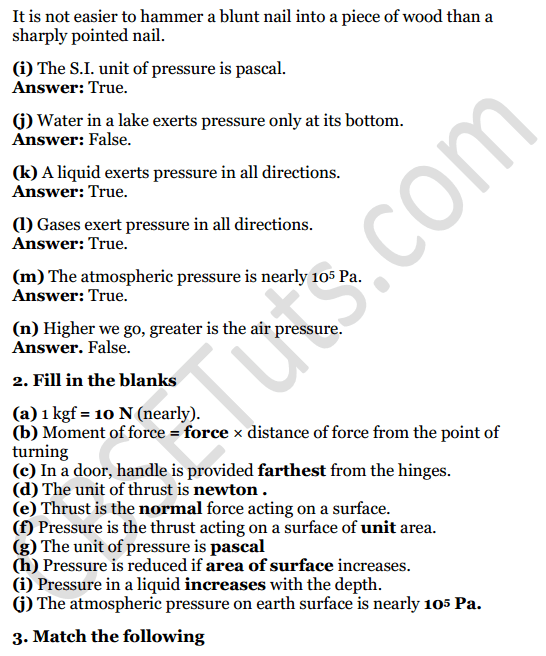Selina Concise Physics Class 8 ICSE Solutions Chapter 3 Force and Pressure - CBSE Tuts