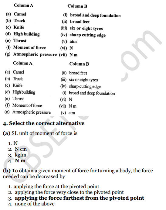 Selina Concise Physics Class 8 ICSE Solutions Chapter 3 Force and Pressure - CBSE Tuts