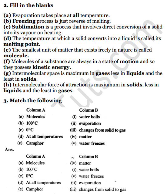 Selina Concise Physics Class 8 ICSE Solutions Chapter 1 Matter - CBSE Tuts