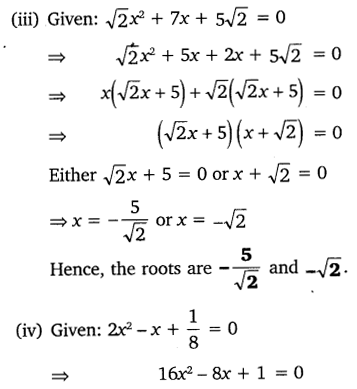 NCERT Solutions for Class 10 Maths Chapter 4 Quadratic Equations Ex 4.2 ...