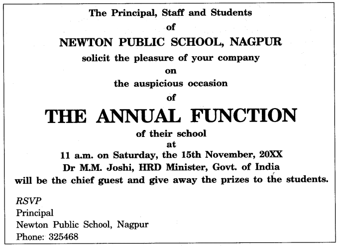 Invitation and Replies Class 12 Format, Examples - CBSE Tuts