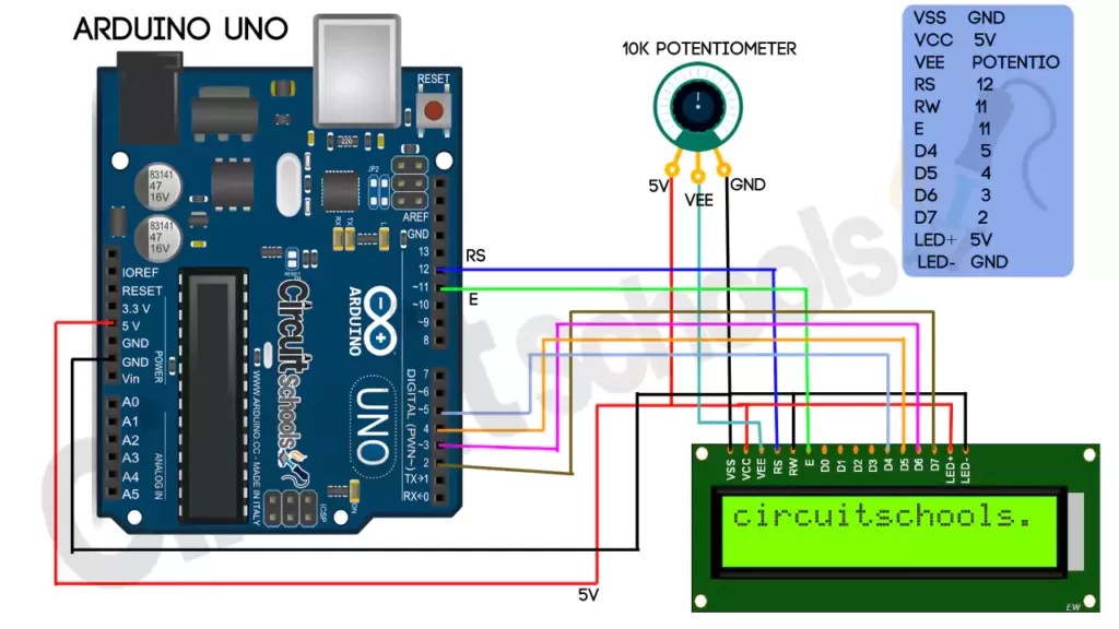 Lcd Wiring Diagram Arduino