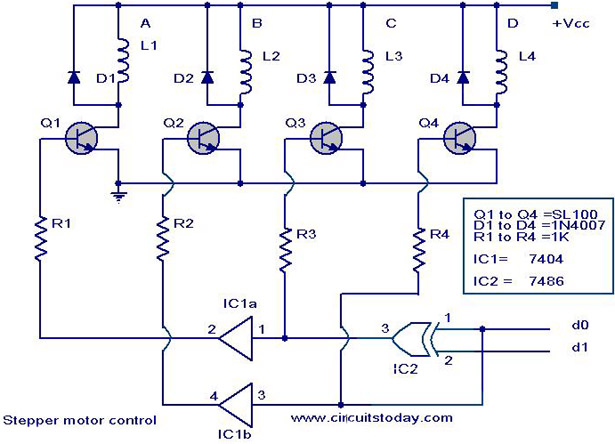 Stepper Motor Driver Schematic Diagram - Circuit Diagram