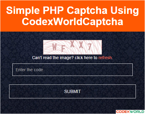 Simple PHP Captcha Using CodexWorldCaptcha - CodexWorld