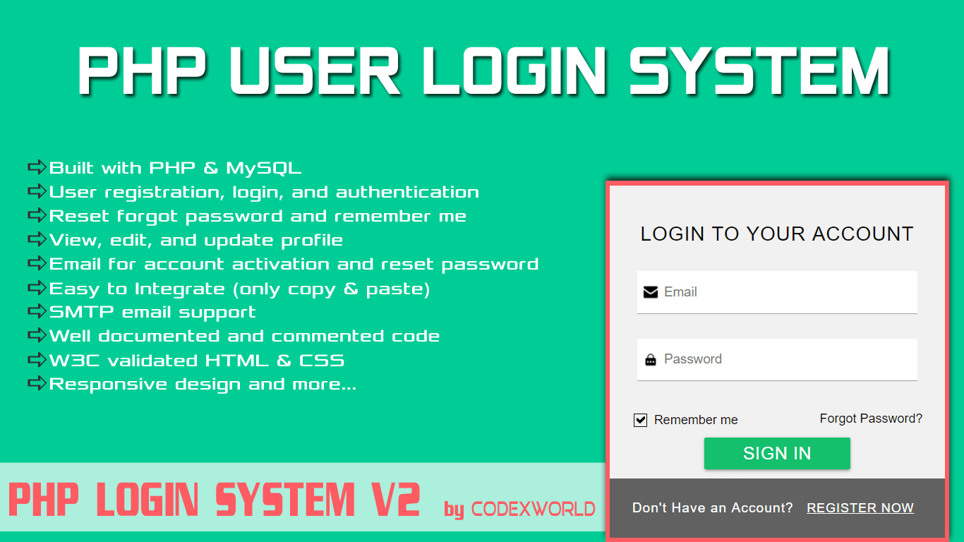 PHP User Login System - CodexWorld