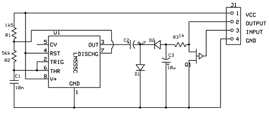 Inverter Circuit With 555 Timer - Circuit Diagram