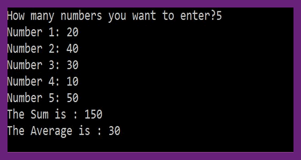 Calculate Sum And Average Of An Array In C Programming Pseudocode