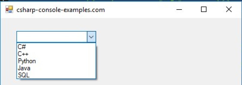 C Add Items To Combobox C Programming Example