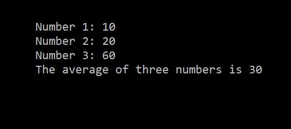 C Program To Calculate The Average Of 3 Numbers Using Function C Programming Example