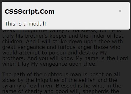 Creating Simple Modal Windows with kbModal.js | CSS Script