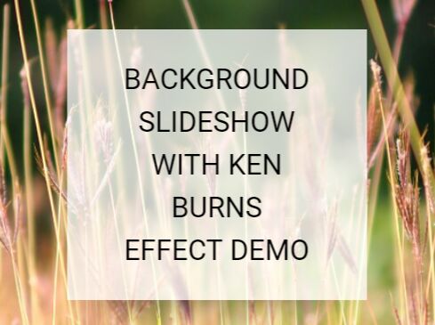 Pure CSS Background Slideshow With Ken Burns Effect | CSS Script