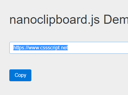 Lightweight Copy To Clipboard Library - nanoclipboard | CSS Script
