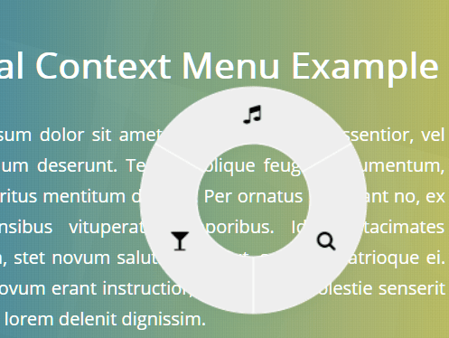 Touch-enabled Radial Context Menu In Pure JavaScript - radialMenu | CSS Script