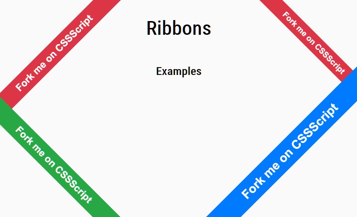Github Style Corner Ribbons In Pure Css Ribbonscss Css Script