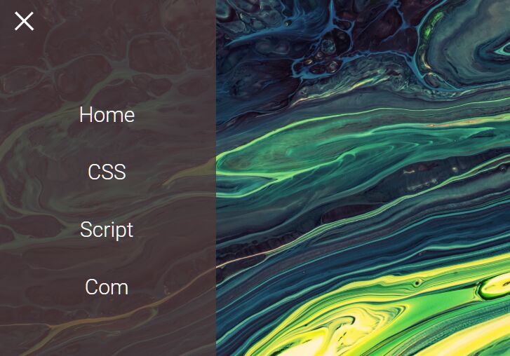 Minimal Hamburger Overlay Navigation Drawer In CSS | CSS Script