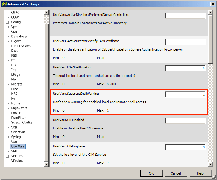 How To Disable Warnings When Ssh Enabled Vsphere Esxi 50 David Hill