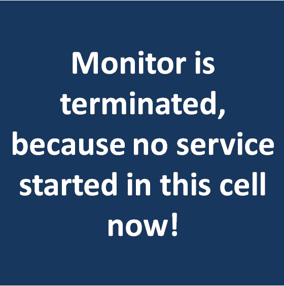 Monitor is terminated, because no service started in this cell now ...