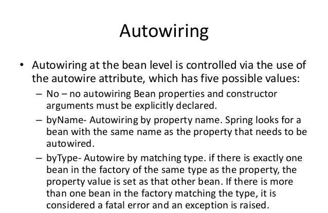 Bean Autowiring In Spring Application Dinesh On Java