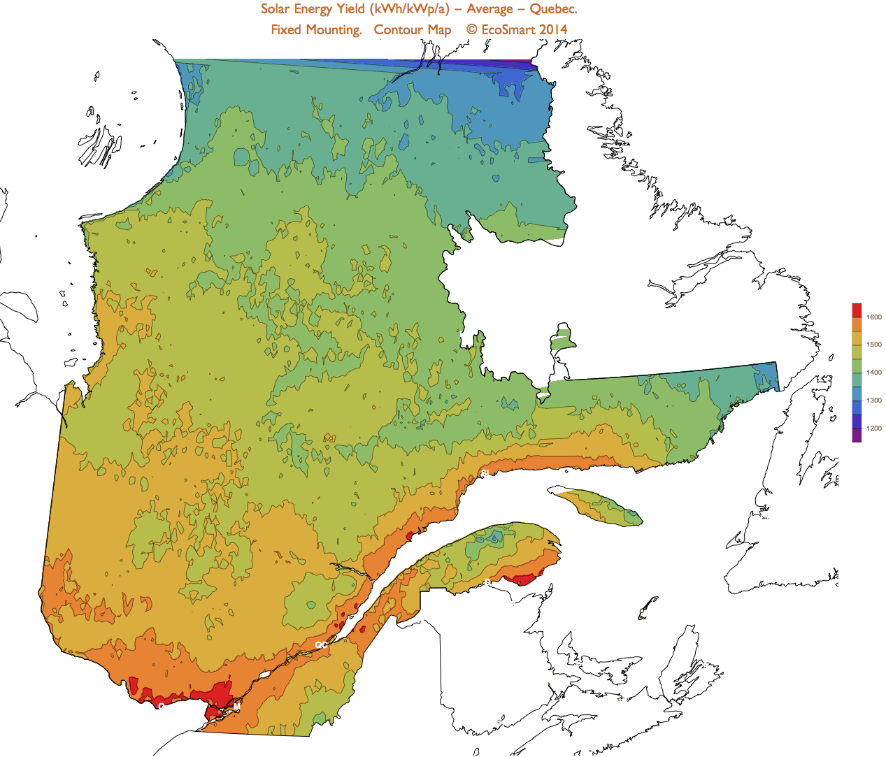 Solar Energy Maps of Canada – EcoSmart Sun