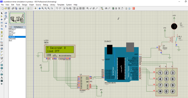 Countdown timer using Arduino, LCD 16x2 i2c & 4x3 Keypad