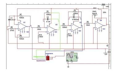 Sine Wave Generator Circuit Using Op Amp