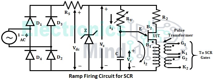 Synchronised Ujt Triggering Circuit - Circuit Diagram