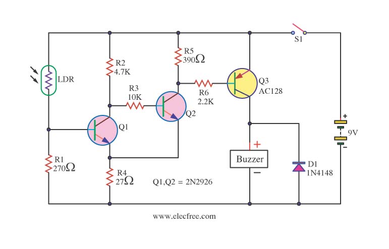Ldr Dark Sensor Circuit