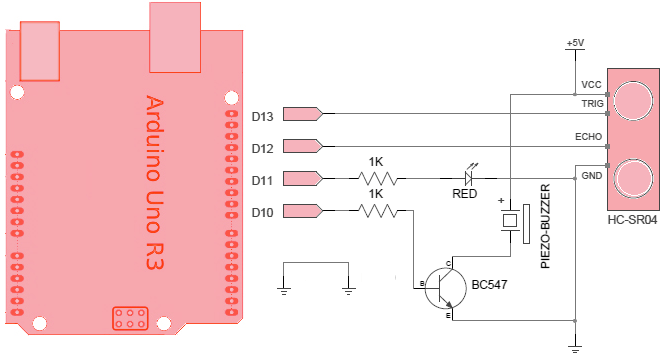 Ultrasonic Sensor Circuit Diagram With Arduino Code - Circuit Diagram
