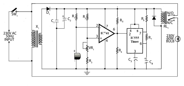 Schematic Diagram Of Voice Activated Switch - Circuit Diagram
