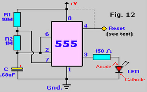 Oscillator Circuit Using Ic 555 - Circuit Diagram
