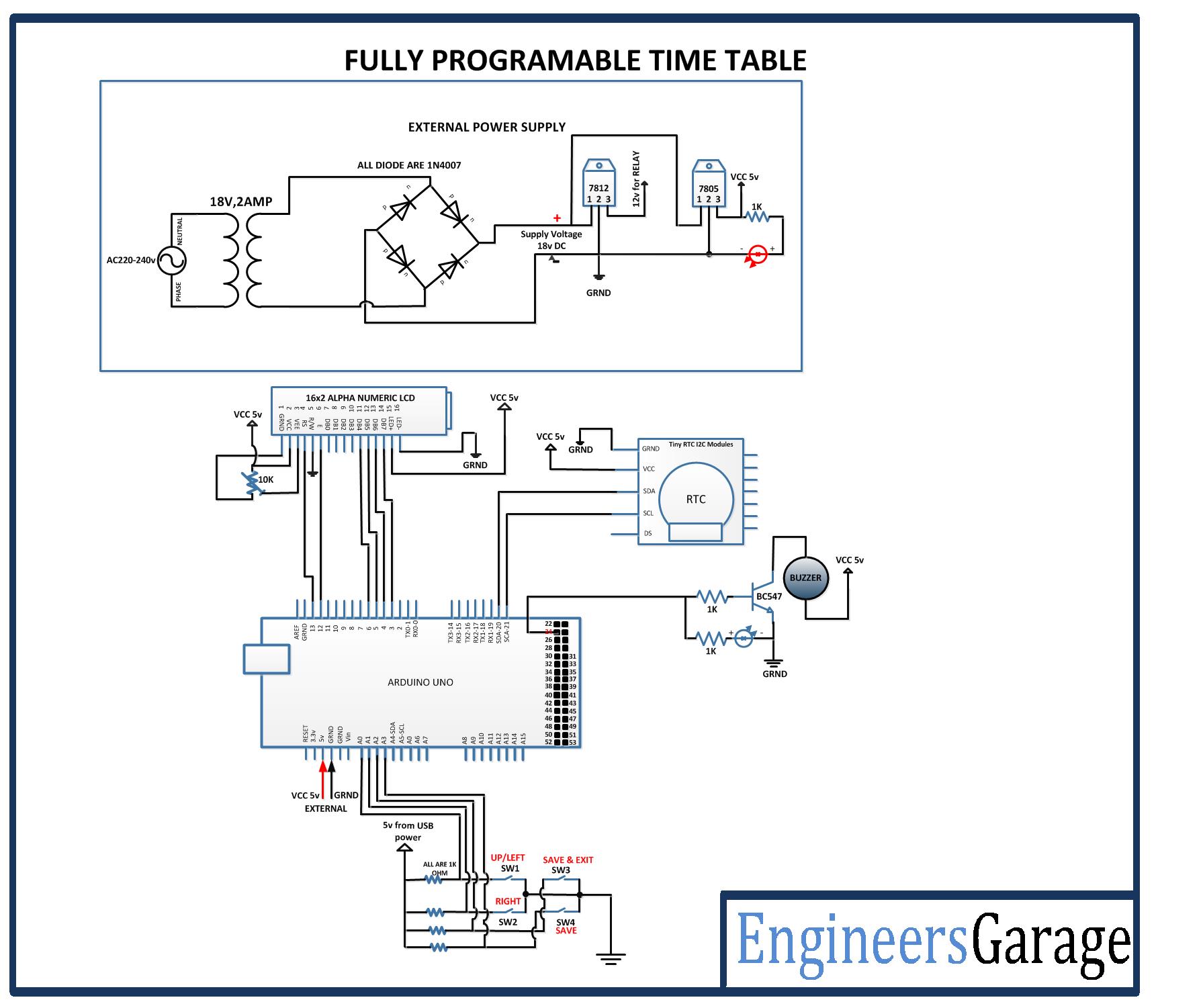 Electronic School Bell Circuit Diagram