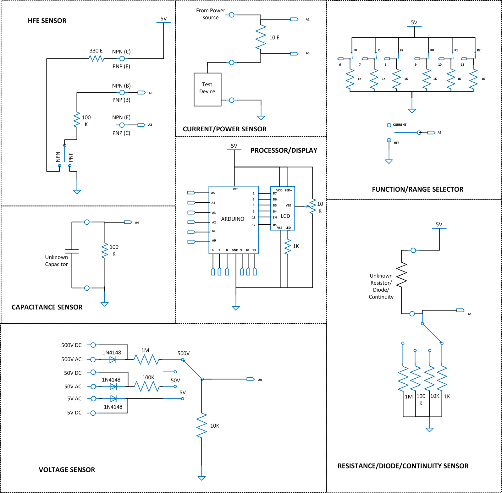 Digital Multimeter Schematic Diagram
