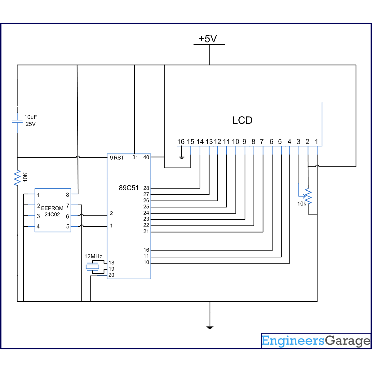 Draw The Reset Circuit Of 8051 Microcontroller