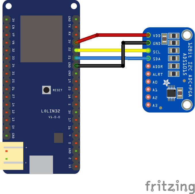 ESP32 and ADS1015 analog-to-digital converter example | ESP32 Learning